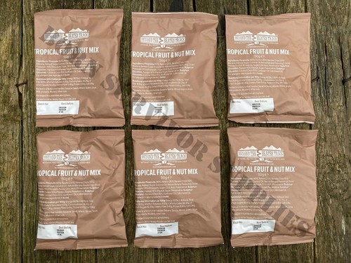 6 x TROPICAL FRUIT & NUT MIX Army Ration Pack Snack Dried Trail Mix ...