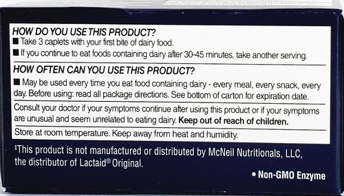 Major Dairy Aid Lactase Enzyme 60 Caplets (Generic Lactaid) 3 Pack -Exp ...
