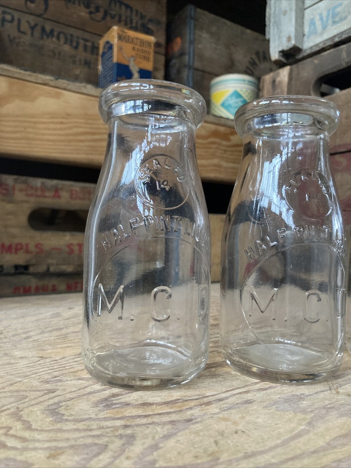 3 Half Pint Milk Bottles Marquette City Dairy Michigan Upper Peninsula ...