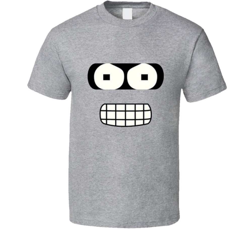 Memes Bender Futurama Futurama Funny Bender Big Face Cartoon T Shirt
