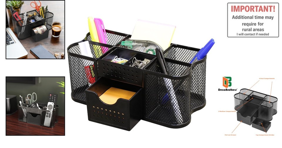 Desk Organiser/Mesh Desk Tidy Caddy/Pen Holder/Multifunctional ...