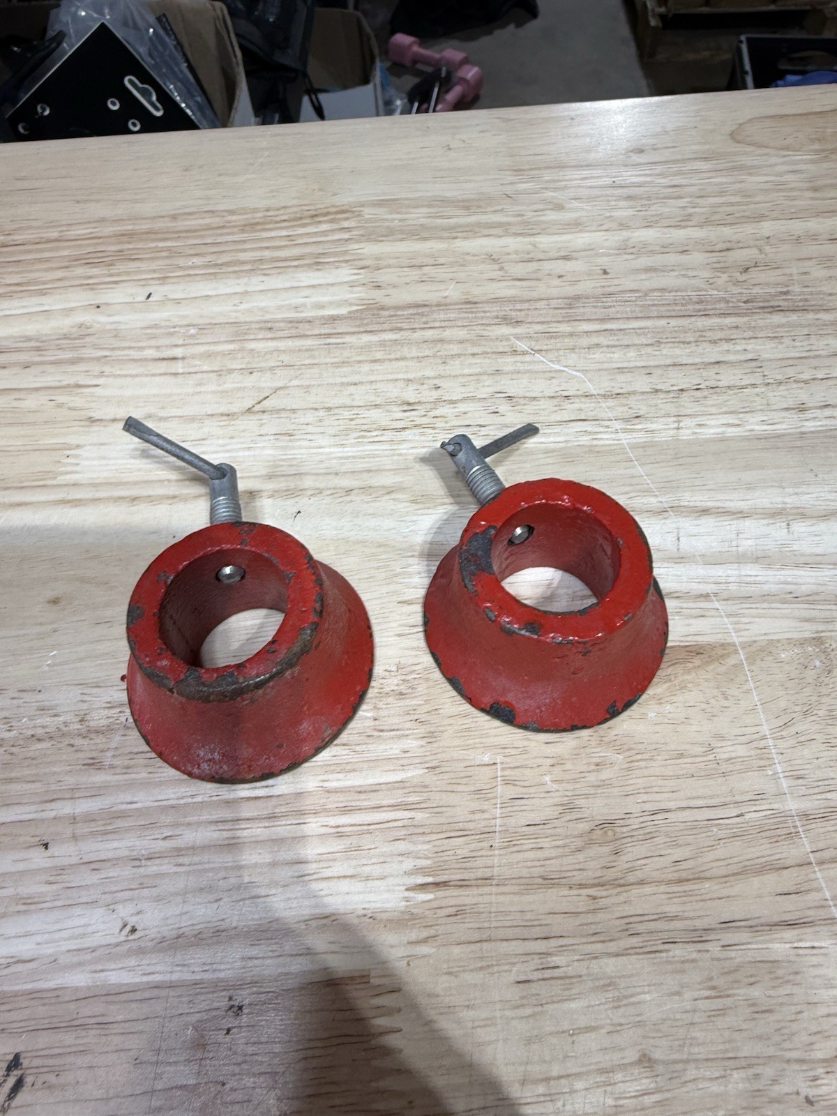Vintage Unbranded 1" Standard Barbell Cast Iron Collars Red - Pair | eBay
