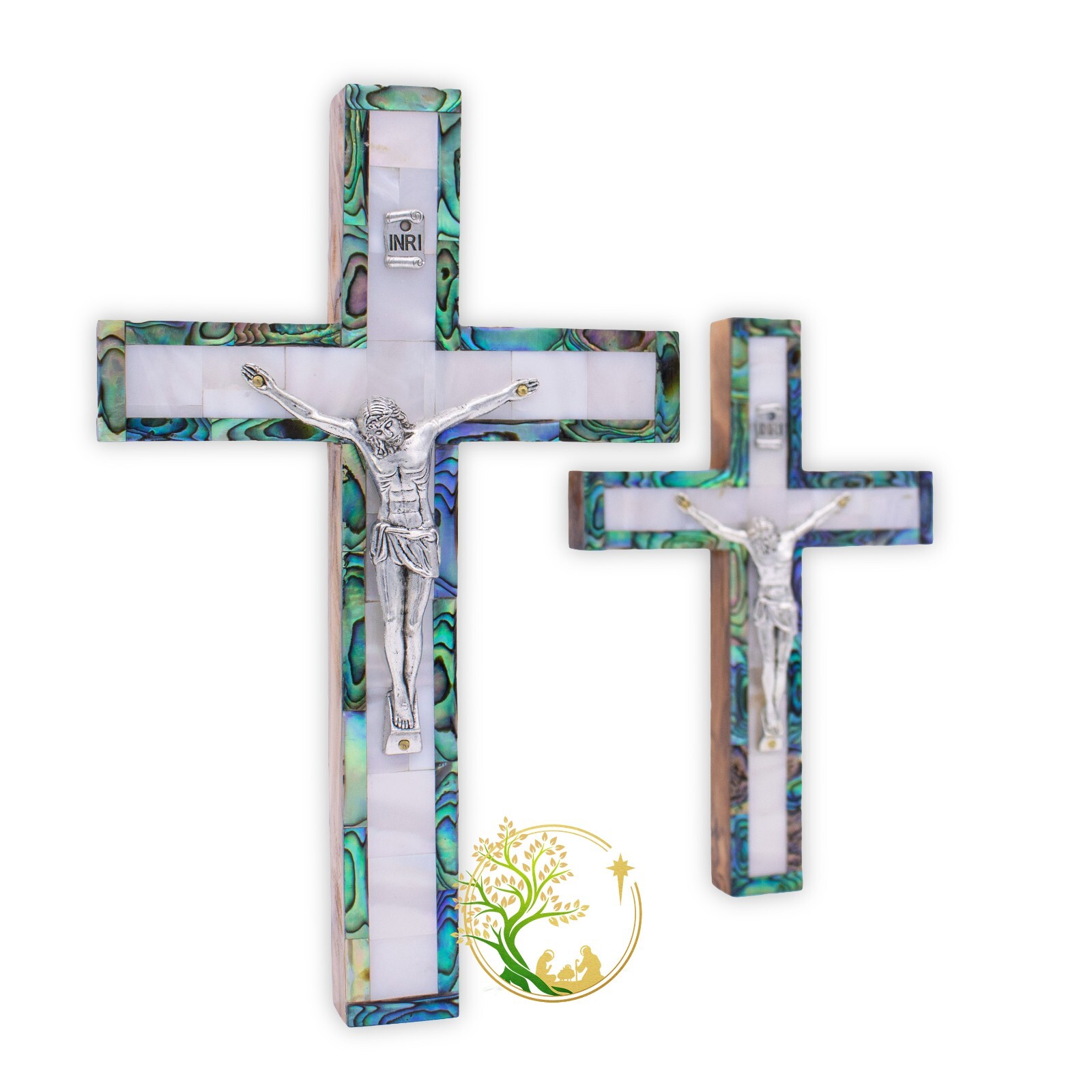 Mother of Pearl Crucifix | Holy Crucifix for wall Handmade in the Holy ...