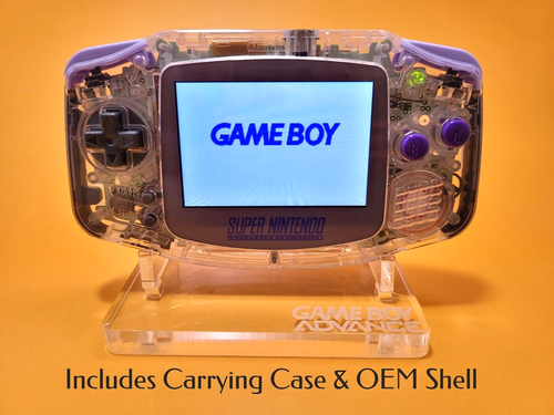 GameBoy Advance GBA Console Clear SNES Theme IPS Backlit LCD + OEM ...