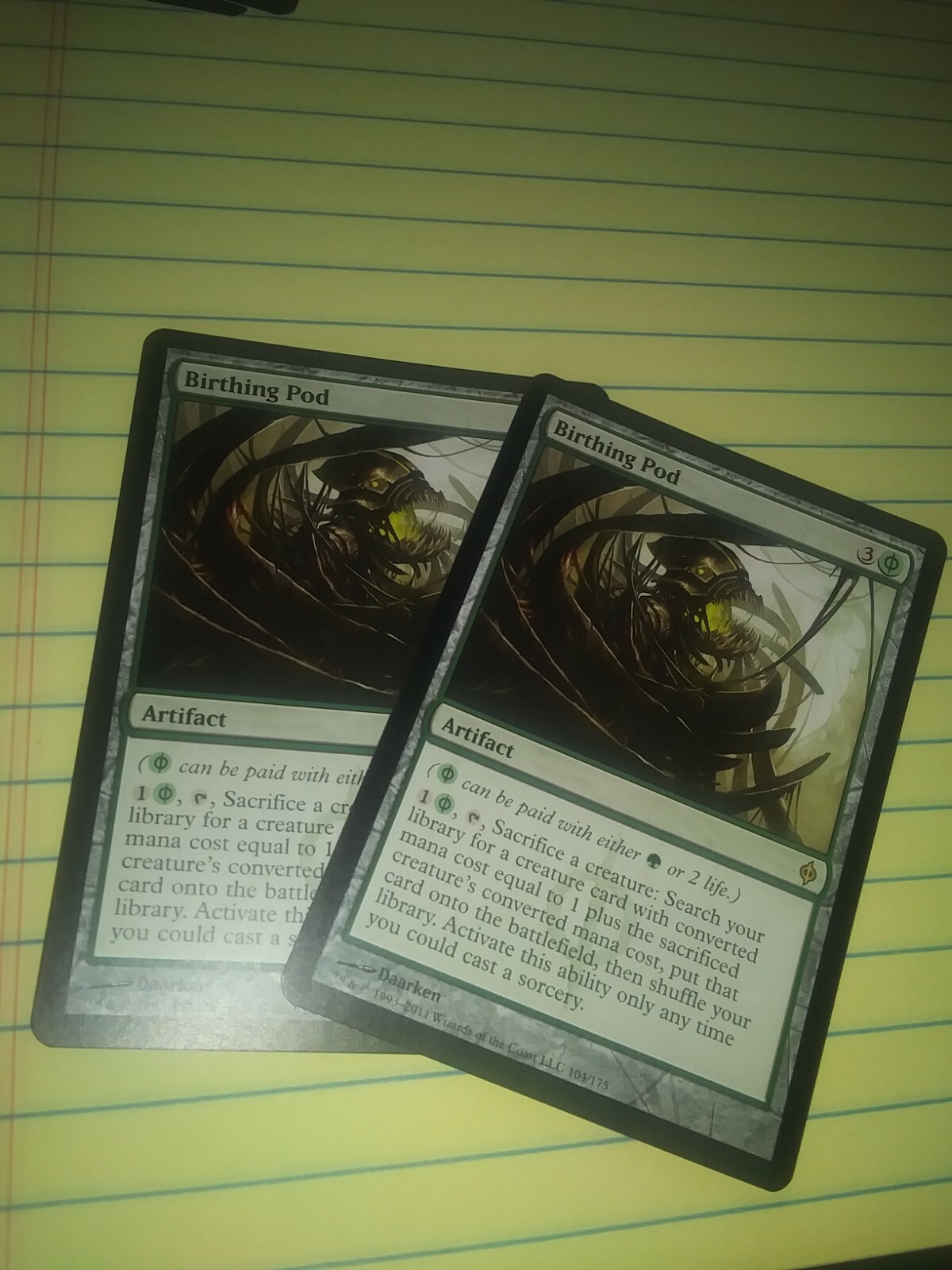 Birthing Pod x 2 - NEW PHYREXIA - LP/NP/NM Rare artifact MTG magic the ...