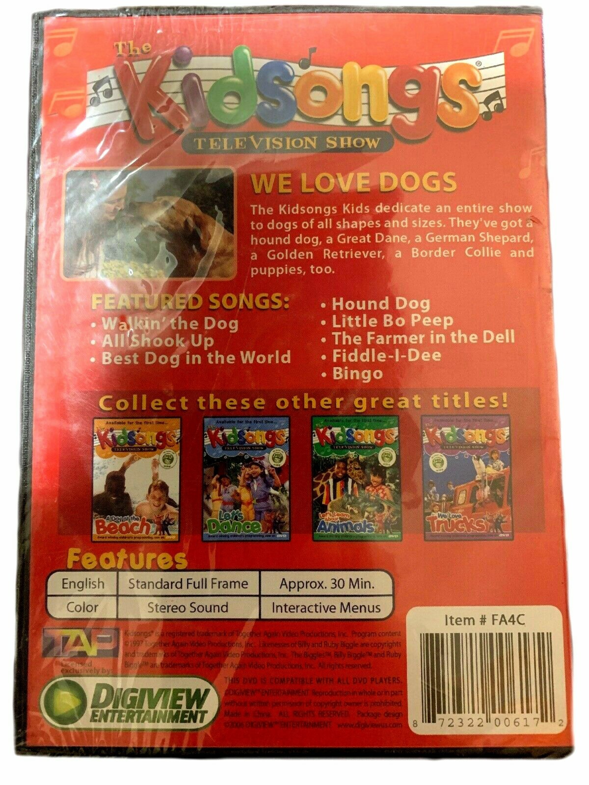 The Kidsongs Television Show We Love Dogs Factory Sealed New 1997 DVD ...