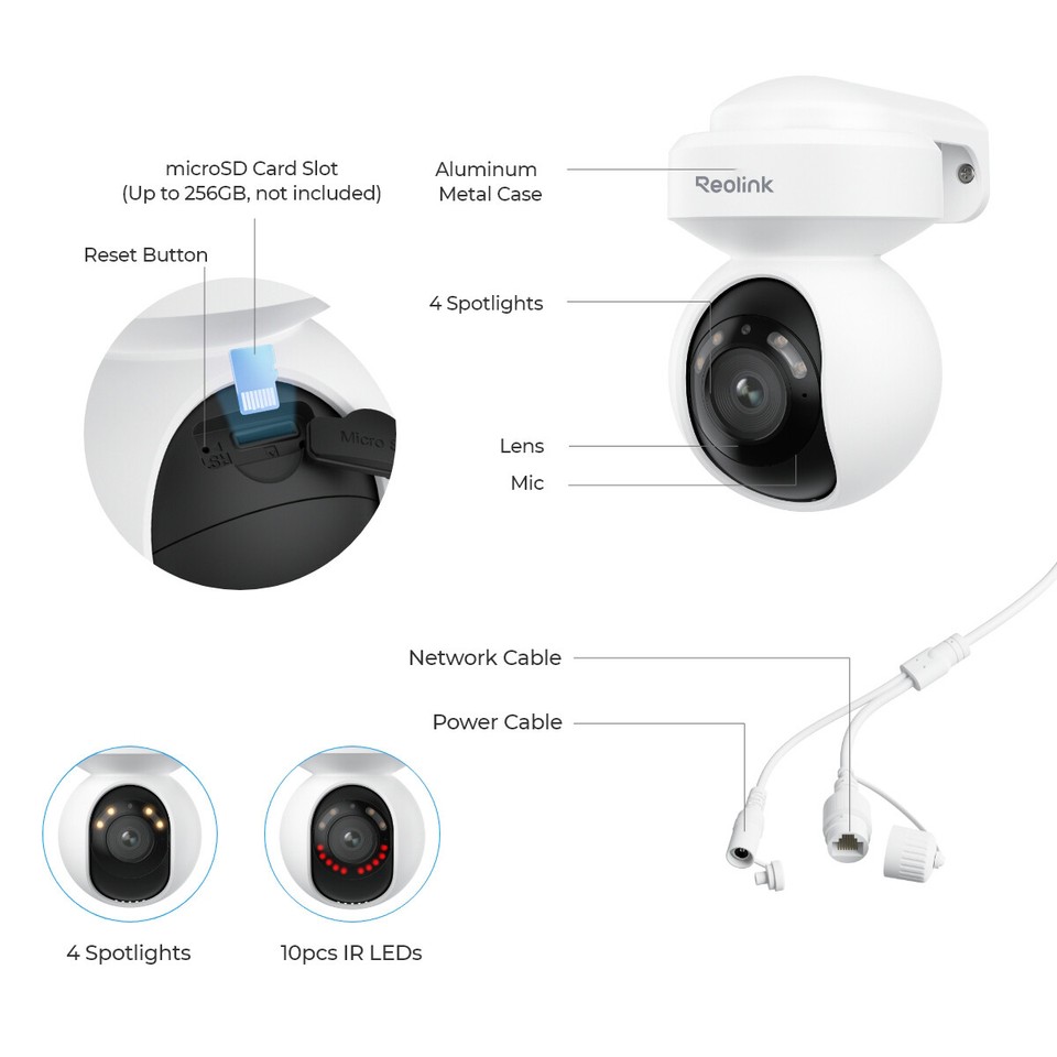 Reolink 8MP Security Camera Auto-Tracking Color Night Vision E1 Outdoor ...