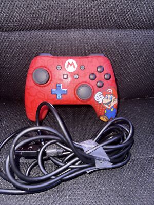 Nintendo Switch: PowerA Red Mario Wired Controller 1506261-01 Clean ...
