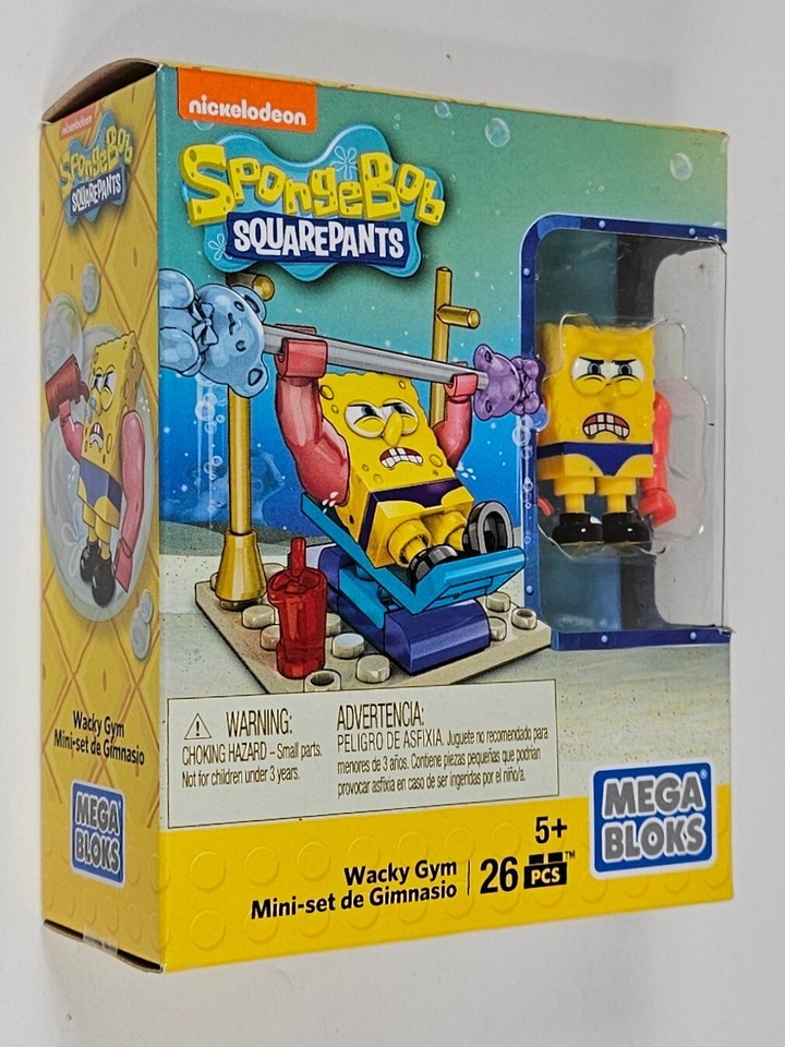 SPONGEBOB SQUAREPANTS WACKY GYM FIGURE SET MEGA BLOKS 26pc MISB 2015 ...