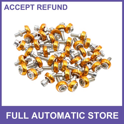 40pcs Aluminum License Plate Bolt Screw Nuts Gold Tone Custom for Car ...