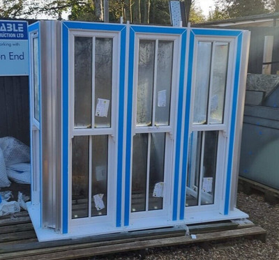 OFFERS! UPVC Double Glazed Vertical Slider Bay Window 625mm Return ...