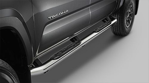 New OEM Toyota 3-inch Round Tube Steps in Chrome Fits '17-'23 Tacoma ...