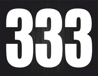 Set 3x sticker vinyl decal car bike door wheelie bin number 3 white ...