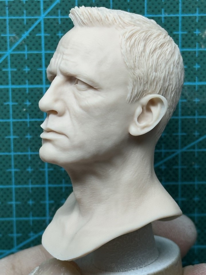 1/6 Unpainted Daniel Craig Head Carving Model Toys Fit 12inches Action ...