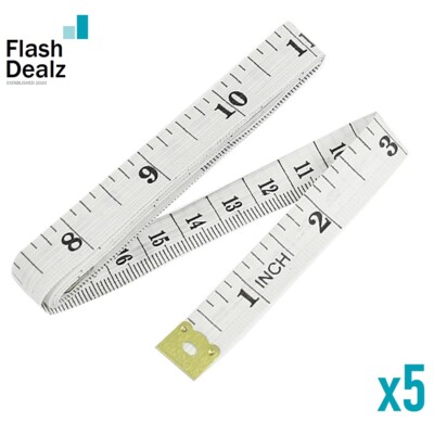 5x 150cm LONG WHITE TAPE MEASURE Soft Dieting Stomach Waist Bust Hip ...