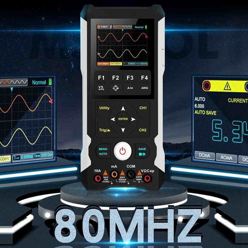ET202D 80MHz 250MSa/S Digital Storage Oscilloscope Multimeter Generator ...