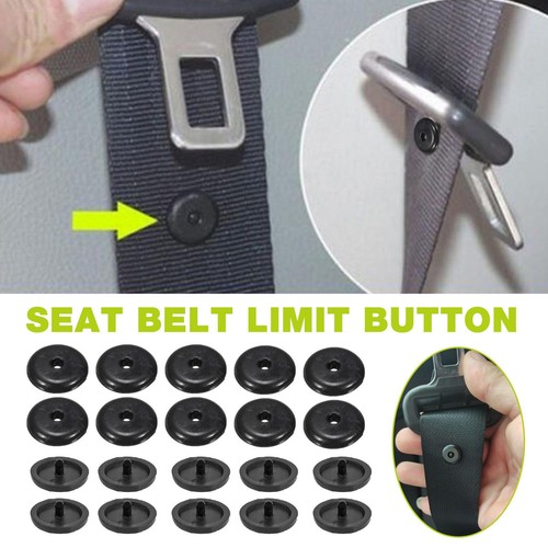 20 Seat Belt Button Buckle Stop - Universal Fit Stopper Kit Seat Belt ...