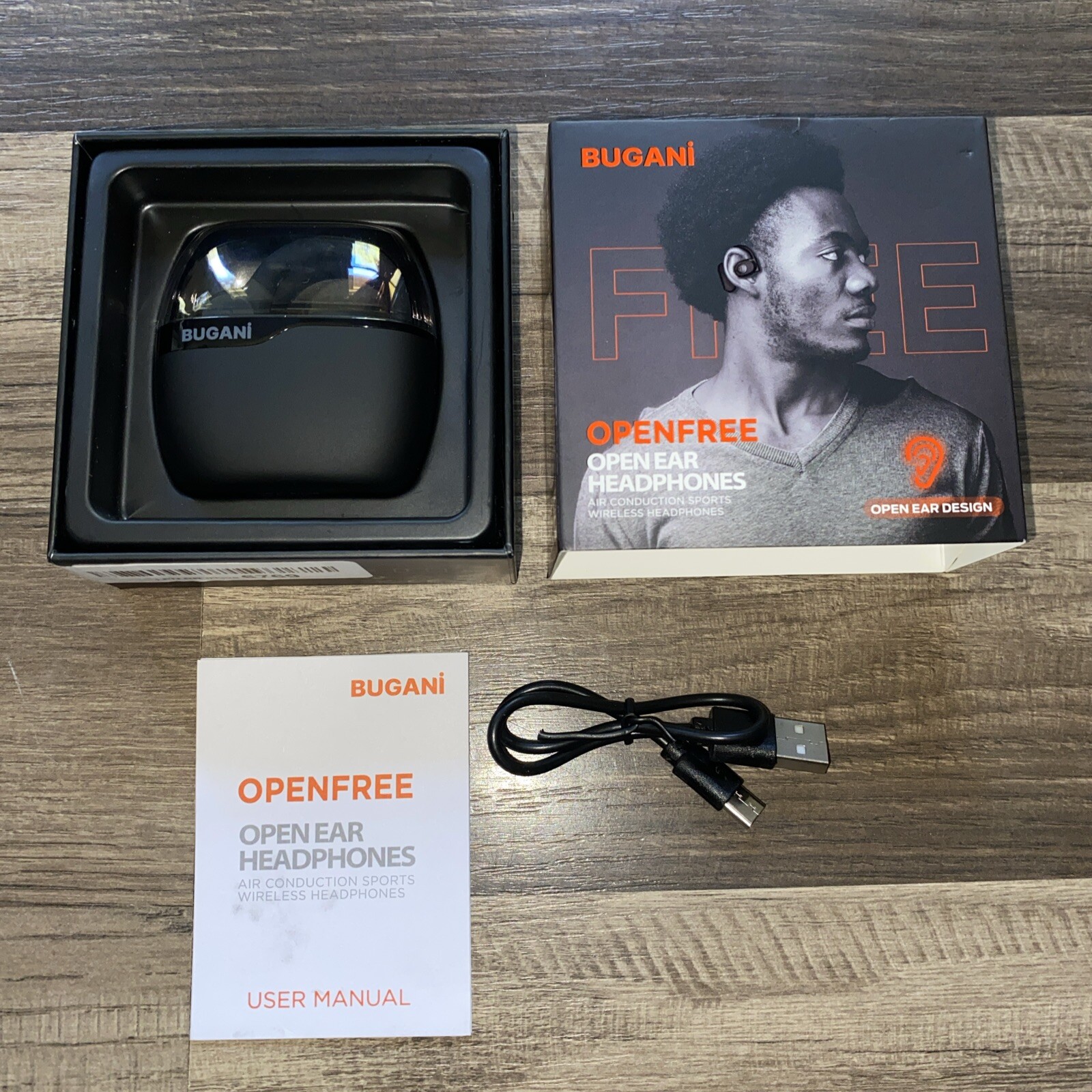 BUGANI OpenFree Open Ear Headphones Bluetooth 5.3 Wireless Earbuds ...