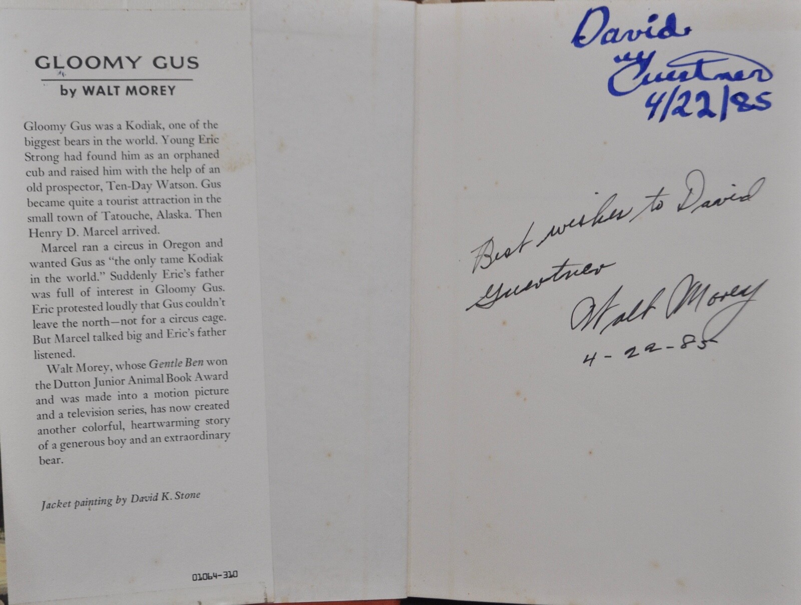 Gloomy Gus by Walt Morey Inscribed by Author Hardcover 1970 | eBay