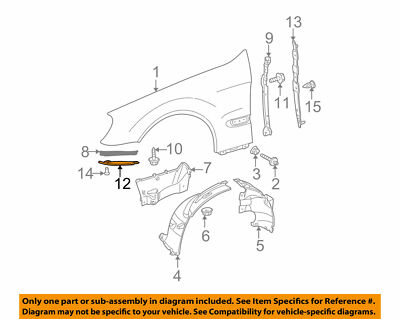 MERCEDES OEM 00-06 S500 Fender-Seal Right 2208890295 / 220-889-02-95 ...