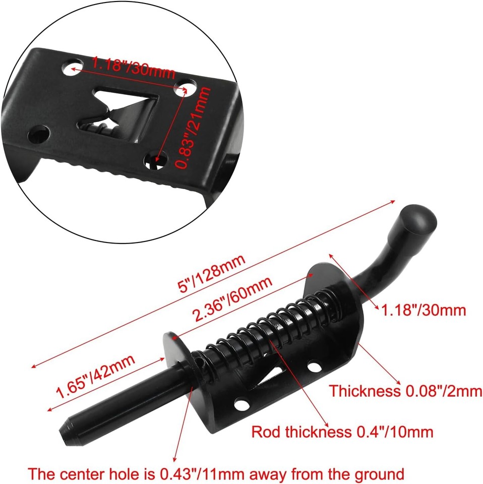 2 Packs Spring Loaded Latch Pin, Heavy Duty Barrel Bolt Door Latch ...
