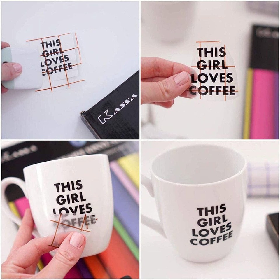 15x1500cm Transfer Paper Tape Roll Permanent Adhesive Vinyl Clear Red ...