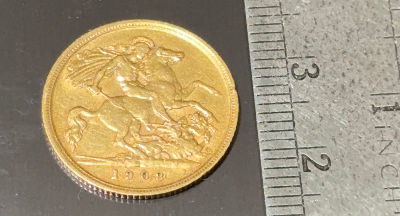 Rare Melbourne mint Australian half sovereign 1908 Edward VII, VF+ ...