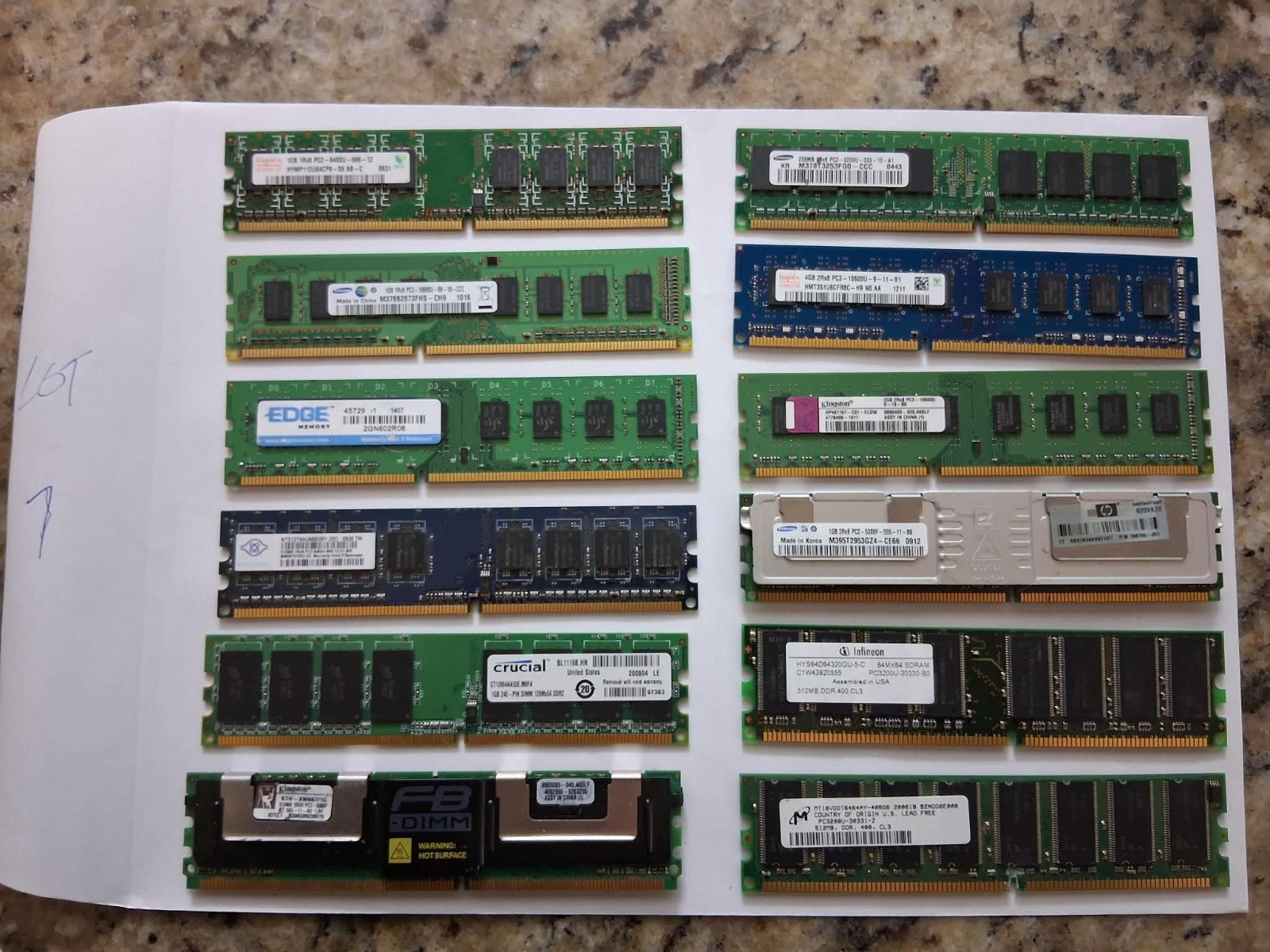 Pc Memory Lot 12 assorted sticks Lot #7 | eBay