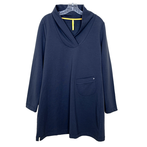 Lole Womens XL Tunic Calm Dress Shawl Collar Gray Fleece Pocket ...