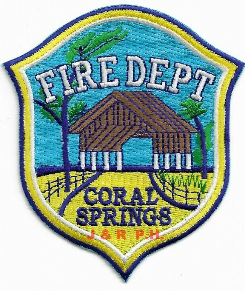 Coral Springs Fire Dept., Florida (3.5" x 4" size) fire patch | eBay