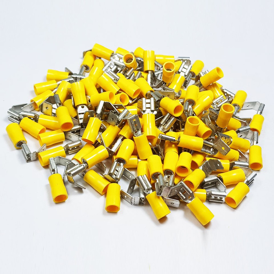PIGGY BACK INSULATED CRIMP ELECTRICAL TERMINALS SPADE PIGGYBACK RED ...