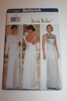 Butterick Pattern Nicole Miller #5305 Misses' Size 6,8,10 Evening Dress ...