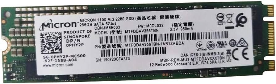 Micron 1100 MTFDDAV256TBN 256 GB M.2 2280 80mm Solid State Drive | eBay