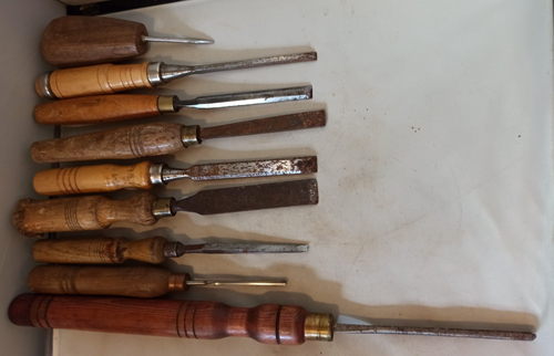 9 x Chisel / gouge - Vintage wood handle hand tools Woodwork Carpentry Job lot | eBay UK