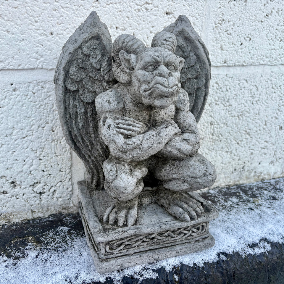Stone Winged Devil Gargoyle Garden Ornament Statue Gothic Outdoor 31cm ...