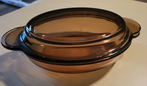 Vision Ware Amber Oval Individual Casserole Dish V-14-B W/Lid P14-C | eBay