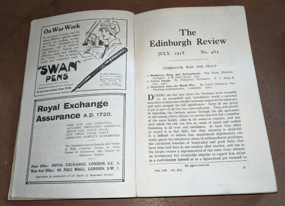 The Edinburgh Review Volume 228: July-October 1918 - Loose Set | eBay