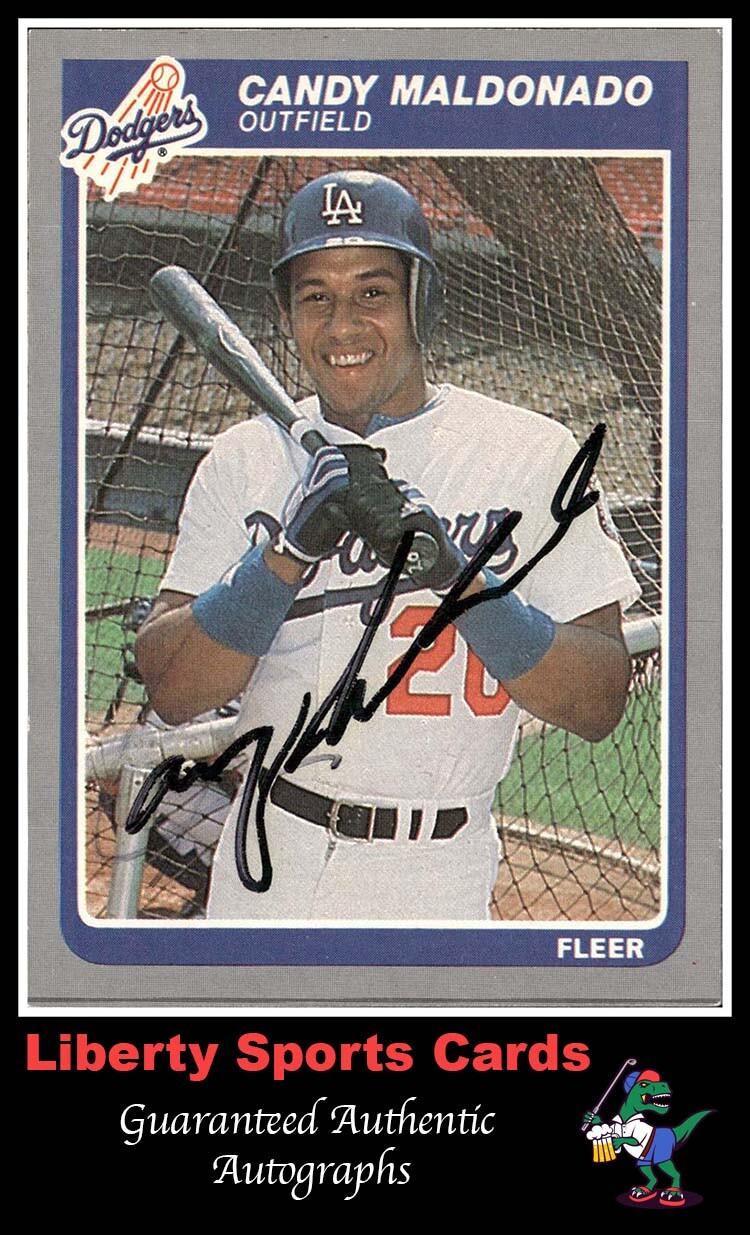 1985 Fleer Candy Maldonado #376 Authentic Autographed Card Los Angeles ...