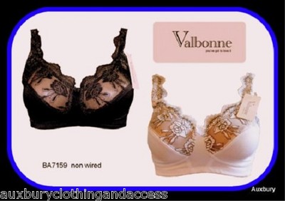 New Enhanced Size Upto 46H White/Black/Navy/Unwired or wired Bra Choice ...