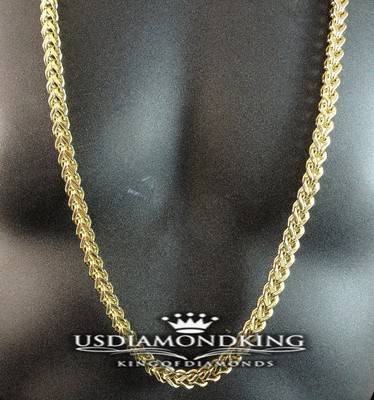 SOLID STAINELESS STEEL YELLOW GOLD FINISH HEAVY FRANCO NECKLACE CHAIN ...