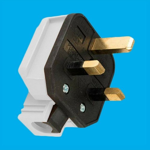 White Rewireable Heavy Duty Plug 13A 230V UK 3 Pin Plastic Body | eBay