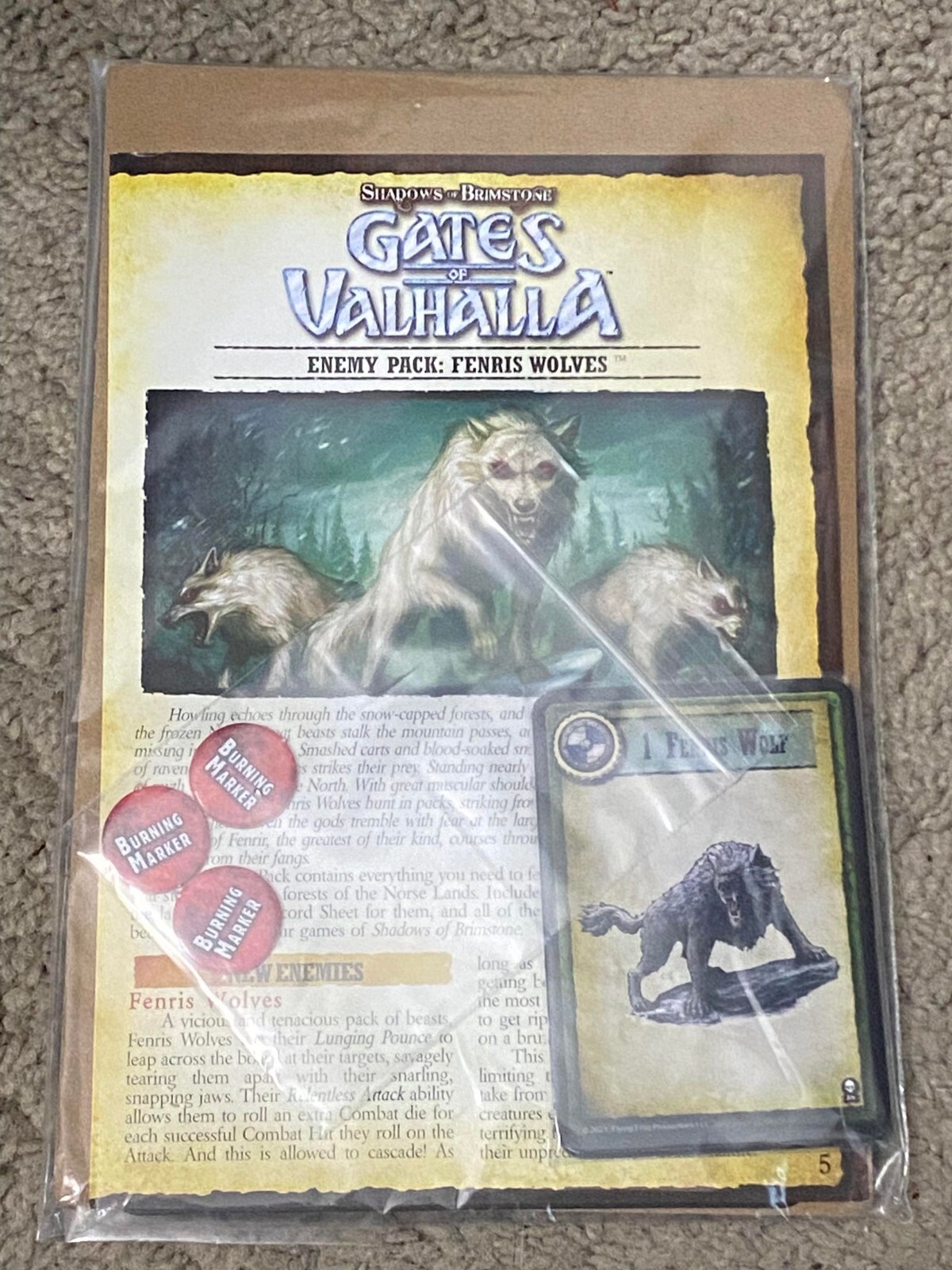 Shadows of Brimstone Fenris Wolves Enemy Pack NO MINIS | eBay