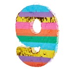 Small Rainbow Number 9 Pinata for 9th Birthday Party Supplies, 11 x 16. ...