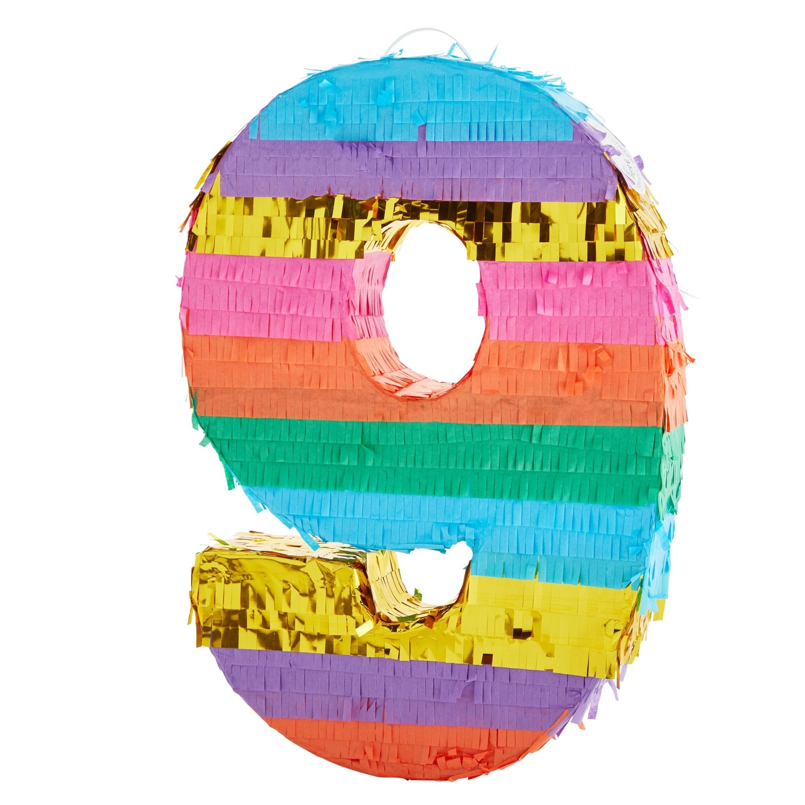Small Rainbow Number 9 Pinata for 9th Birthday Party Supplies, 11 x 16. ...