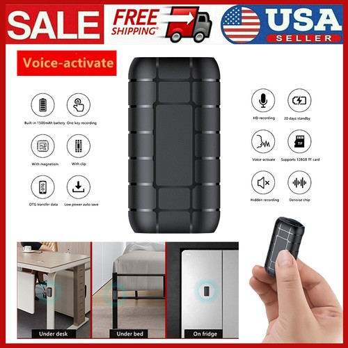 Digital Voice Activated Recorder Mini Spy Sound Audio Dictaphone MP3 ...