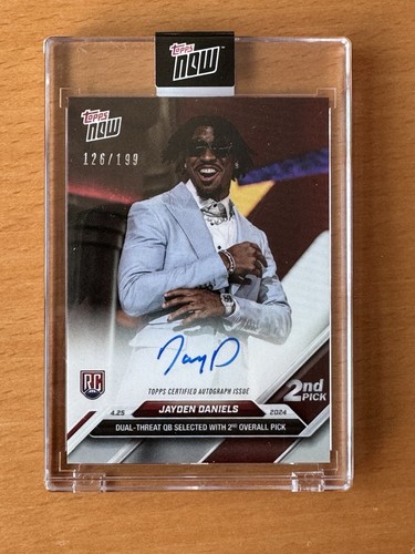 Jayden Daniels 2024 Topps Now 1st RC Signed Auto Autograph Commanders ...