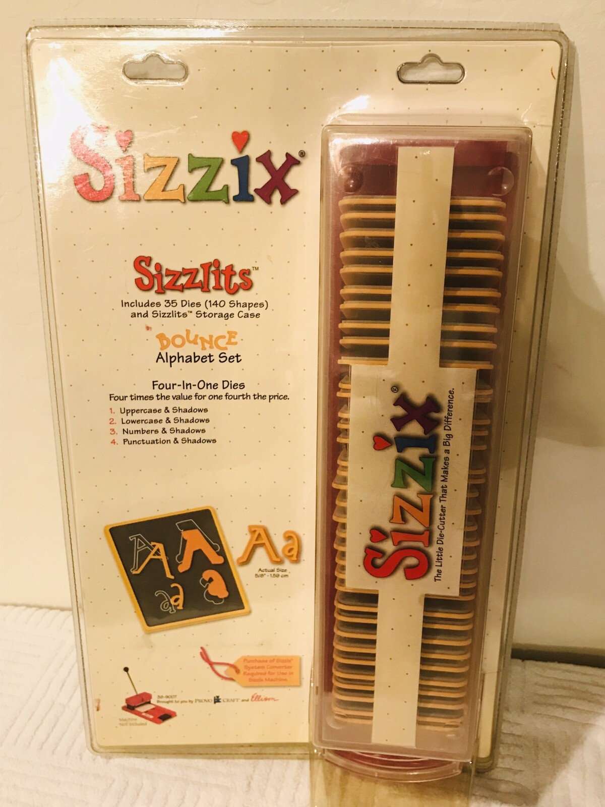 Sizzix Sizzlits Bounce Numbers Alphabet Punctuation Set 35 Dies 140 Die ...
