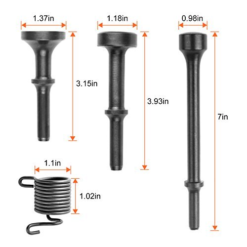4 Pcs Air Hammer Bits Set 0.401 Shank Smoothing Pneumatic Chisel Air ...