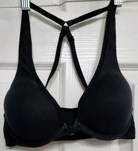 Victoria Secret PINK Racerback Push-Up Bra Black 32C Front Close ...