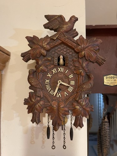 Antique Lux Bobbing Bird Wall Cuckoo Clock | eBay